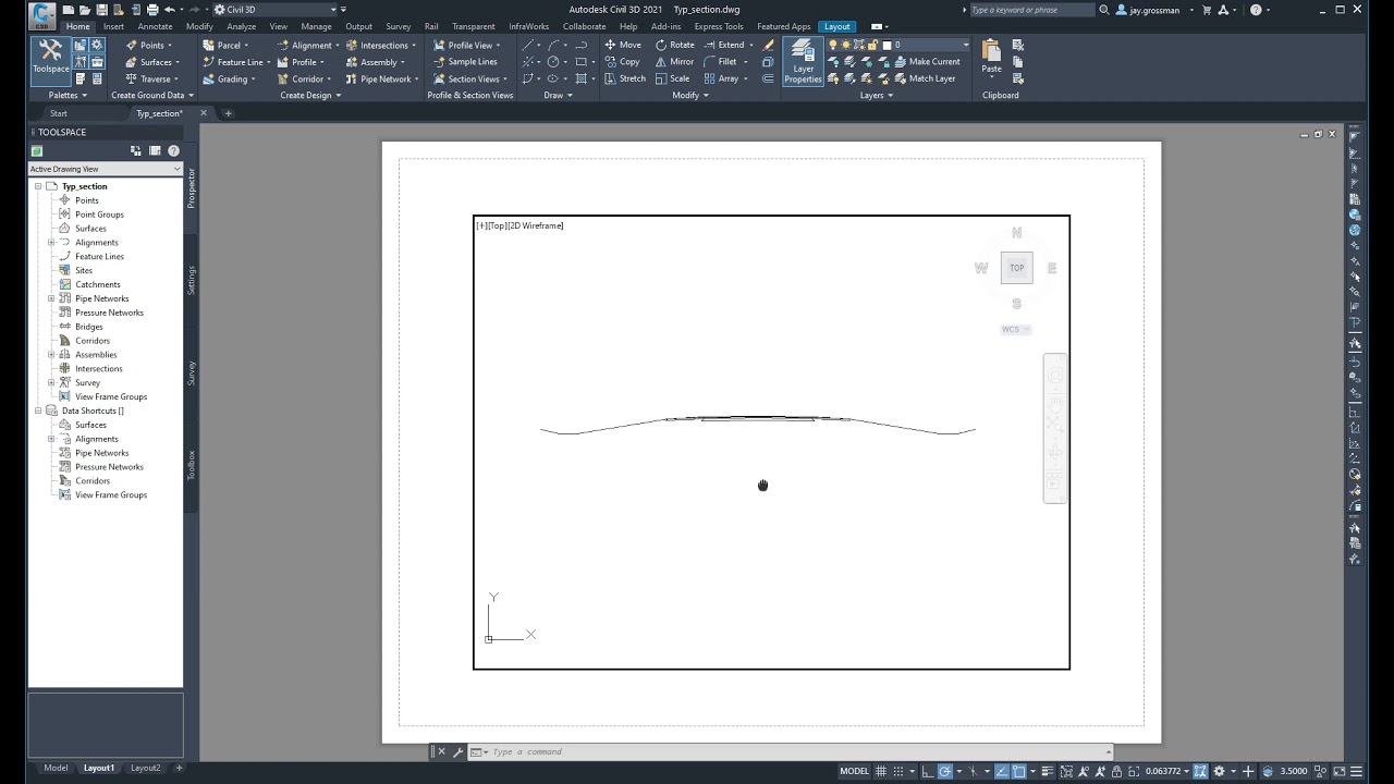 CE354 Project Drawing Typical Section Tutorial