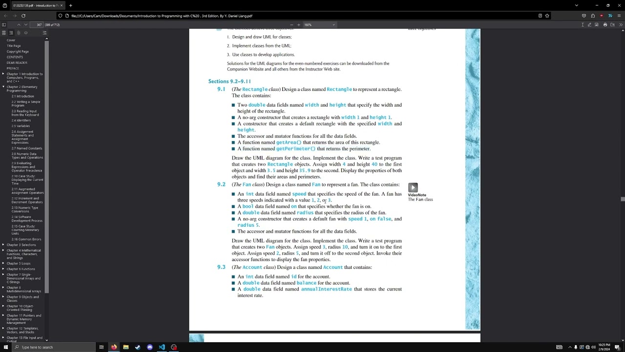 C++ Exercise 9.1 (The Rectangle Class) Object Oriented Programming
