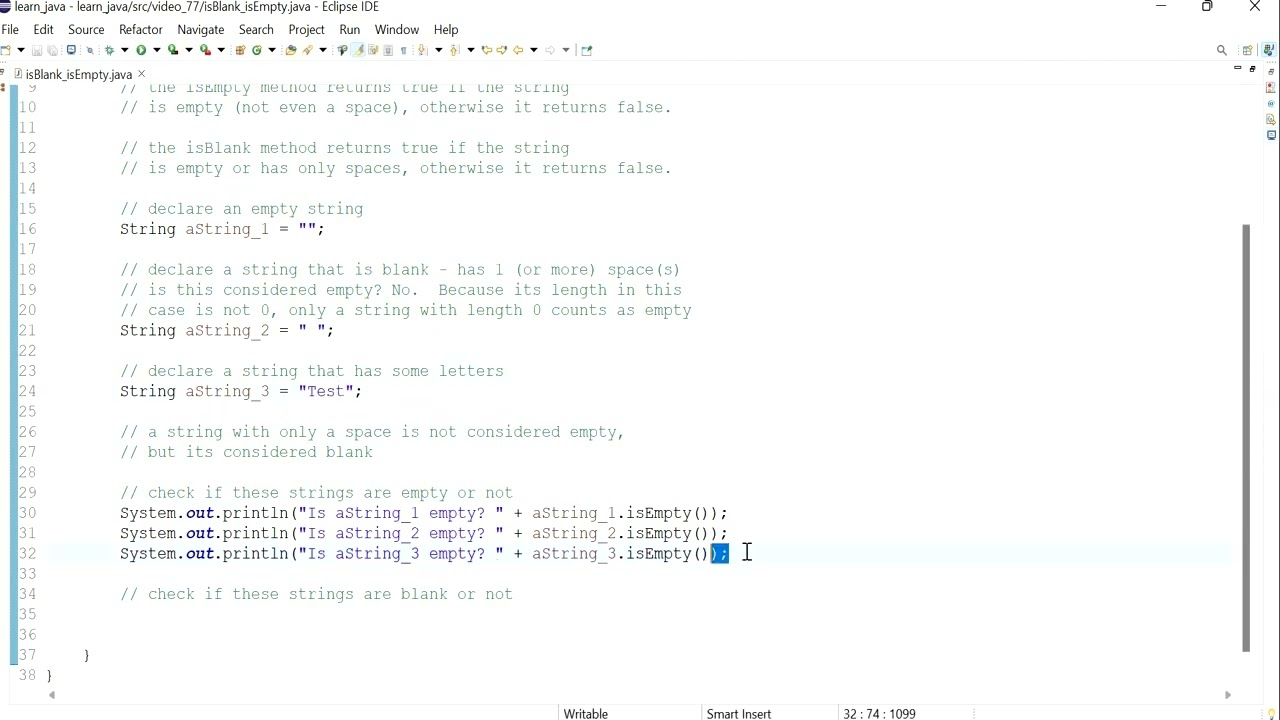 Java 77: The isBlank() vs the isEmpty() method