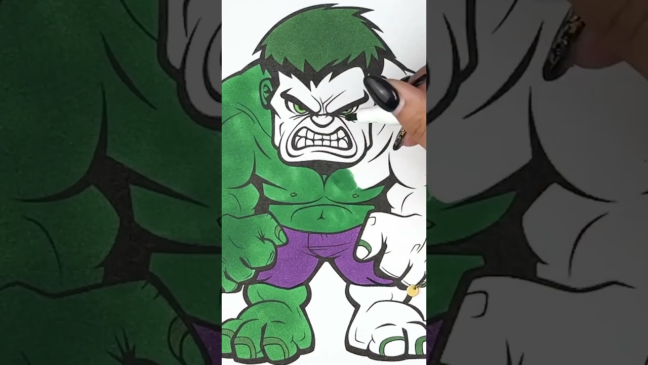 Hulk 💪 - Coloring Hulk with Ohuhu Markers