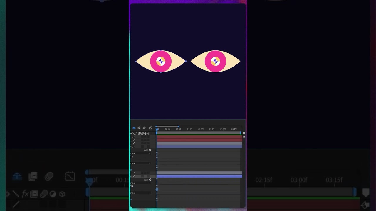 Eyeblink Animation in After Effects #shorts