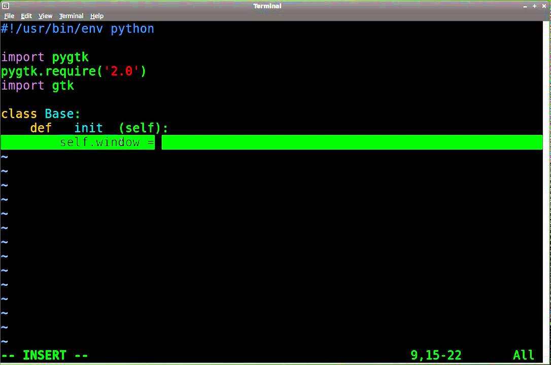 Python - GTK GUI - Tutorial #1 - Base Window