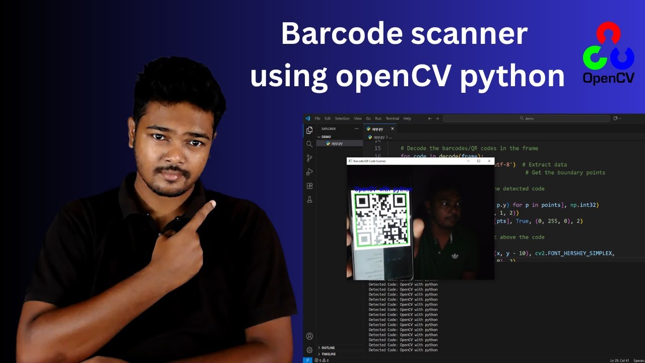 Barcode Scanner Using OpenCV Python | Real-Time Barcode Detection