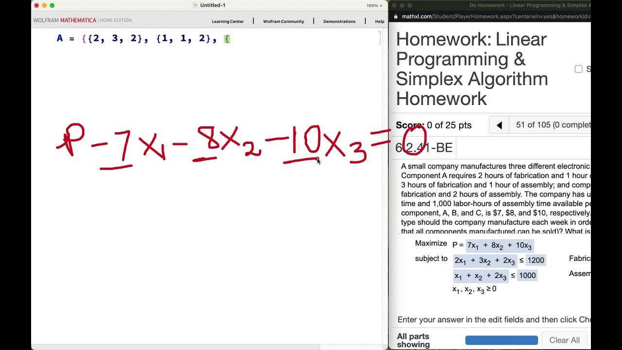 Simplex Algorithm with Mathematica and Pearson, Part 2