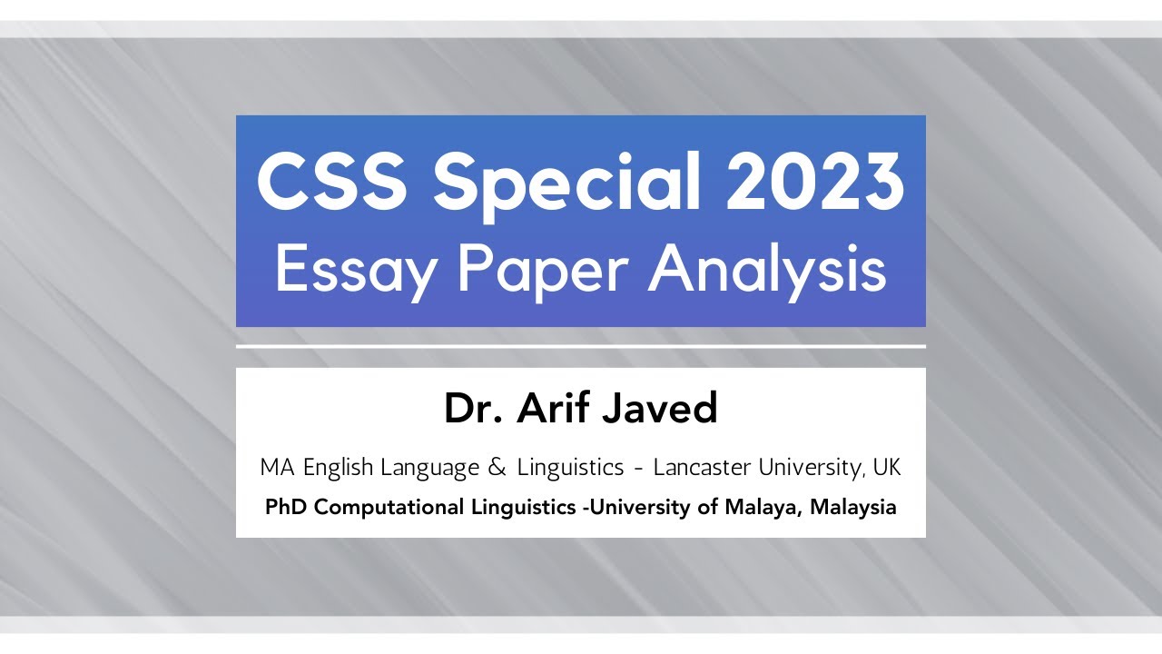 CSS Special 2023 - Essay Paper Analysis