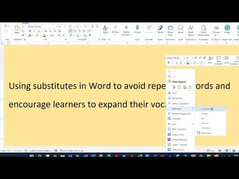 05 Using Synonyms in Word to expand vocabulary