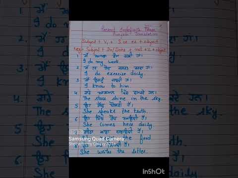 Present indefinite tense ll present indefinite tense with Punjabi Translation ll