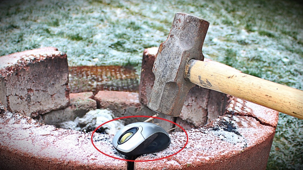 COMPLETELY DESTROYING A MOUSE WITH A SLEDGE HAMMER!!!