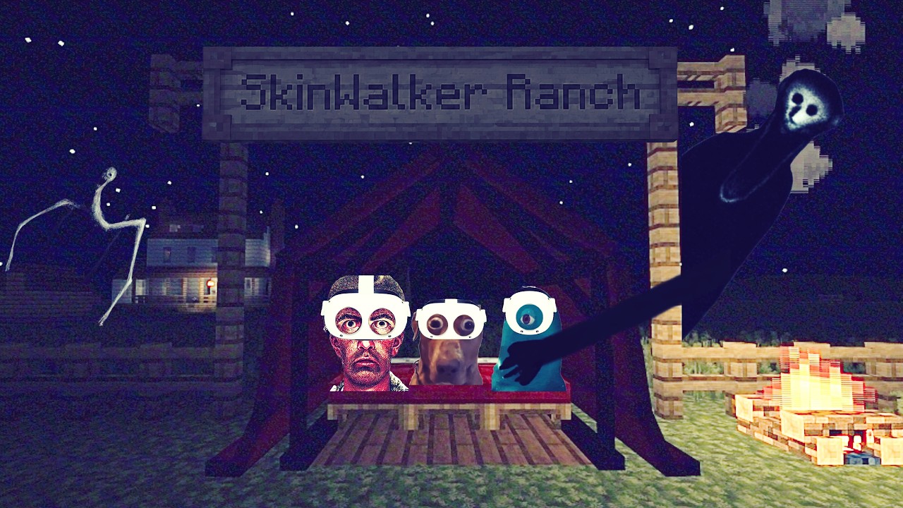 3 Idiots go Camping at Skinwalker Ranch in VR Minecraft