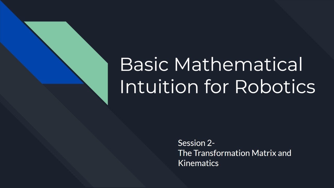 Basic Mathematical Intuition for Robotics- Session 2