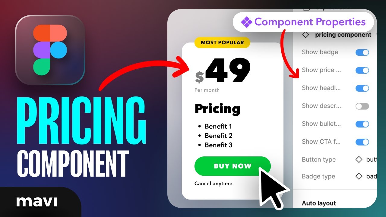 Create a Responsive PRICING Table Component Using Component Properties (Figma Tutorial)