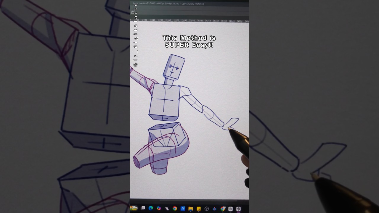 The EASIEST Way to Draw Arms!⚡️ #digitalart #shorts #drawing #art #digitaldrawing #anatomy