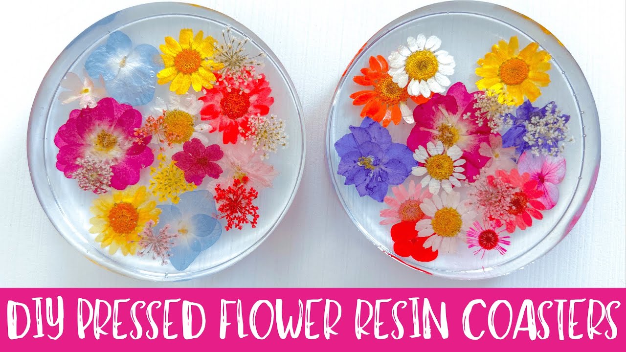 DIY Pressed Flower Epoxy Resin Coasters