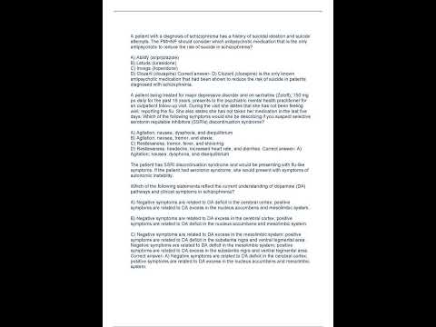 ANCC REVIEW QUESTIONS AND ANSWERSPMHNP IQLATEST 2021/2022 UPDATED QUESTIONS WITH COMPLETE SOLUTION