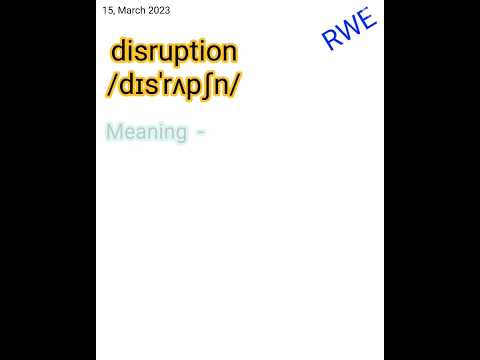 disruption meaning in hindi , English, synonyms, antonyms , example, Pronunciation