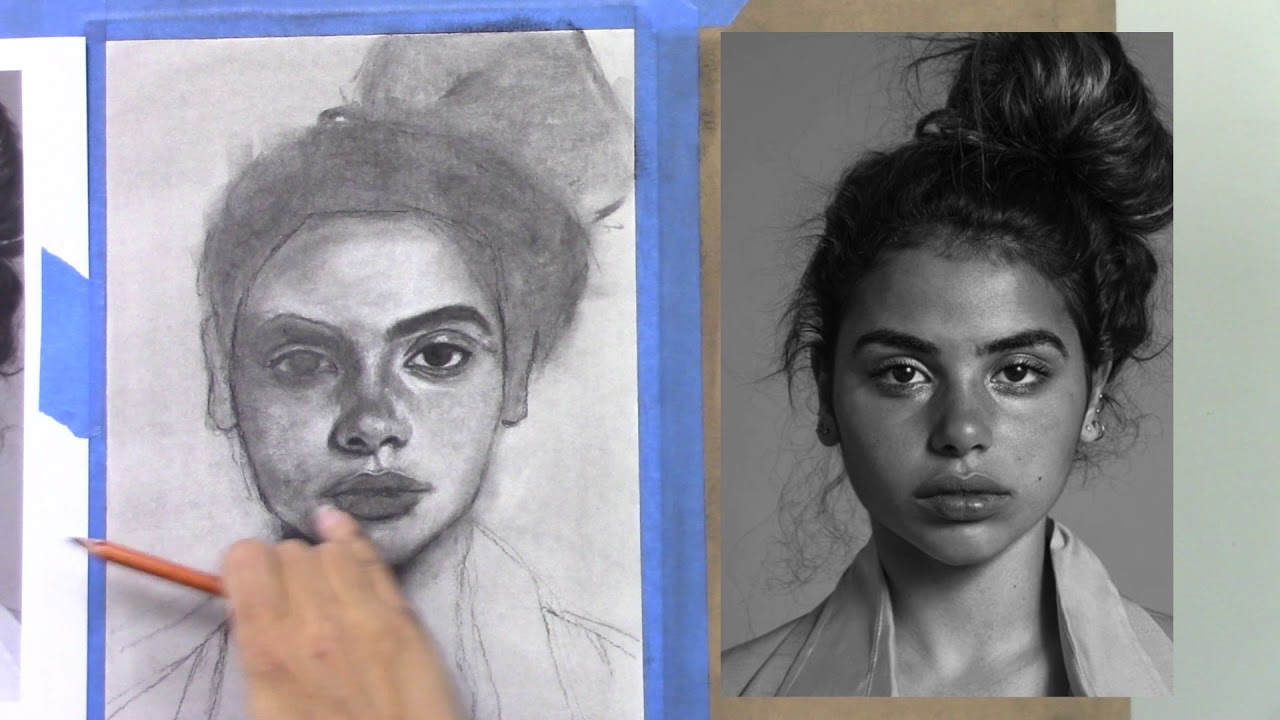 Charcoal Drawing Tutorial - Female Portrait