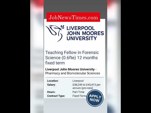 Teaching Fellow in Forensic Science Golden Opportunity ✨ Apply Online