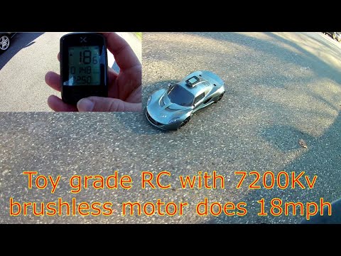 taking the toy grade RC with a 7200 kv brushless system for a test run and breaking something