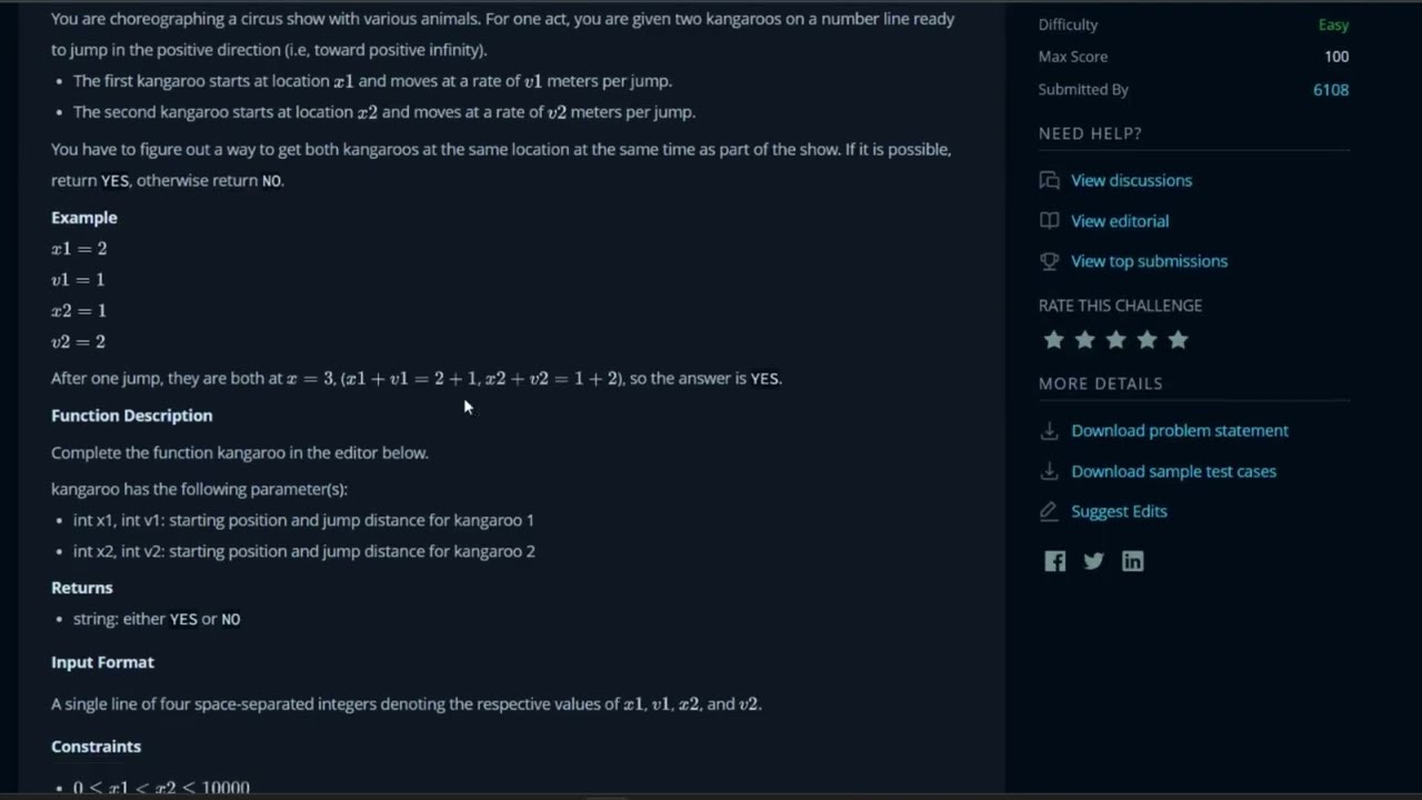 Number Line Jump | HackerRank Solution | Java