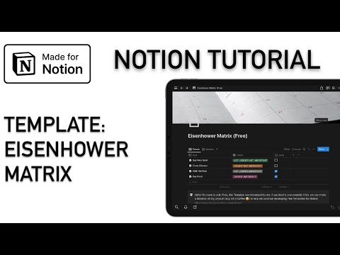 Tutorial - Eisenhower Matrix - Notion - Free Template