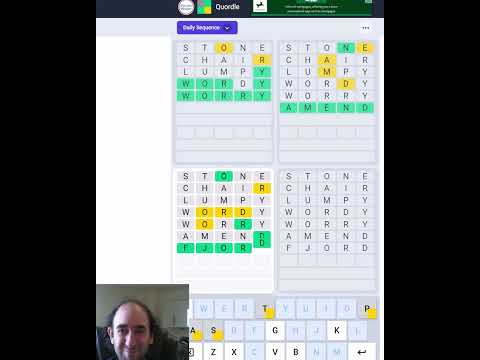 Sequence Quordle- guess 4 words IN ORDER (25 May puzzle)