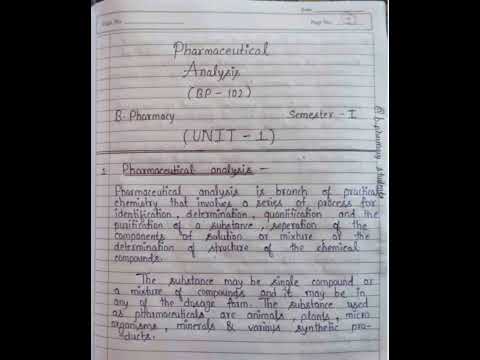 pharmaceutical Analysis definition ans scope b pharmacy 1st semester AKTU