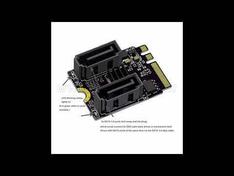 M 2 PCIe A+E Key to 2 Ports SATA 6Gbps Expansion Card
