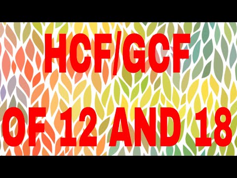 HCF of 12 and 18|GCF of 12 and 18