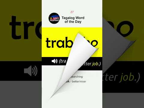 TRABAHO - Tagalog Word of the Day #talktomeintagalog #shorts