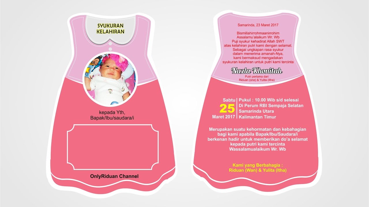 Desain Undangan Syukuran Kelahiran dan Cara Print - Tutorial CorelDRAW