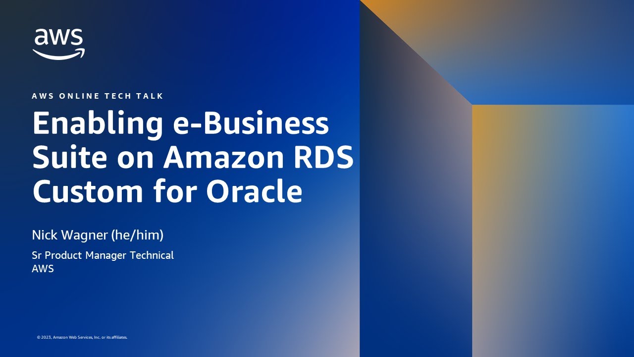 Enabling Oracle E-Business Suite on Amazon RDS Custom for Oracle