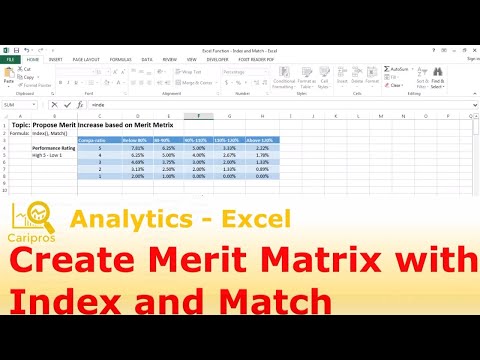 Excel for HR: Propose Merit Matrix using Formula Index and Match