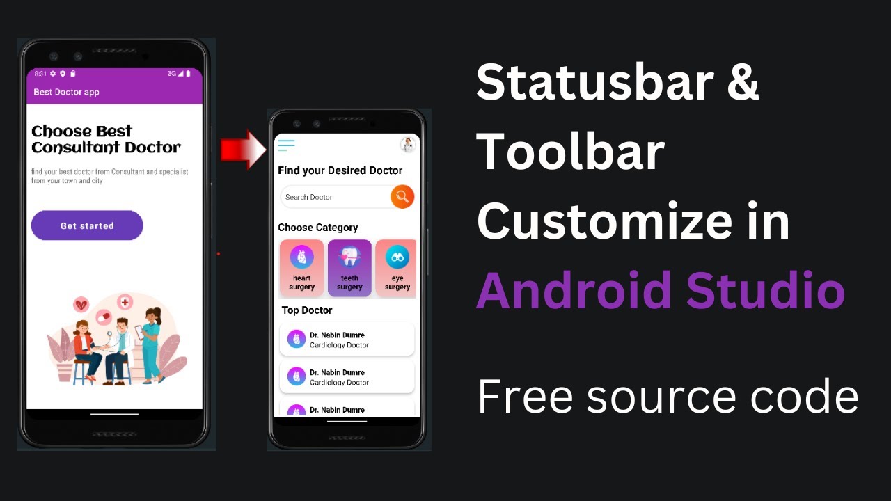 Statusbar & Toolbar Customize in Android Studio.|| Free Source Code.