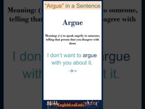 Argue meaning | Argue in a Sentence | Most common words in English #shorts