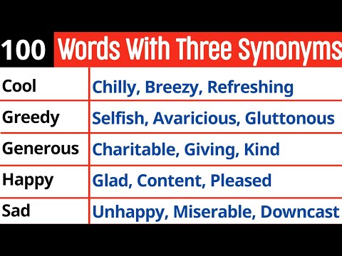 Synonyms Words in English: 100 New Words Synonyms in English For Exams Preparation