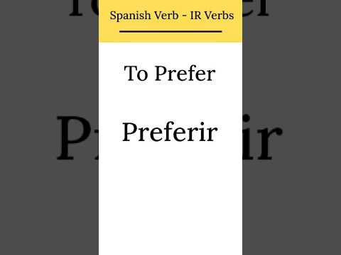 Learn How to Say the Verb "To Prefer / Preferir" in Spanish | #shorts #spanish