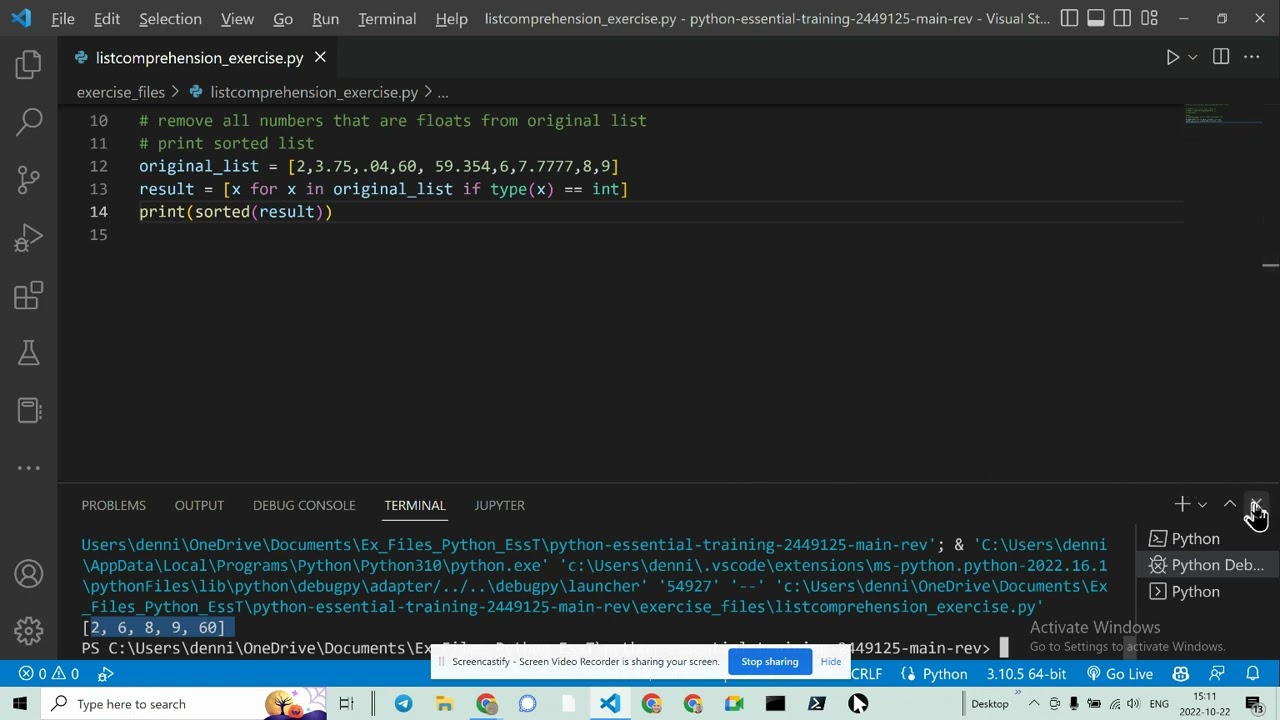 python list comprehension with github copilot result int and float