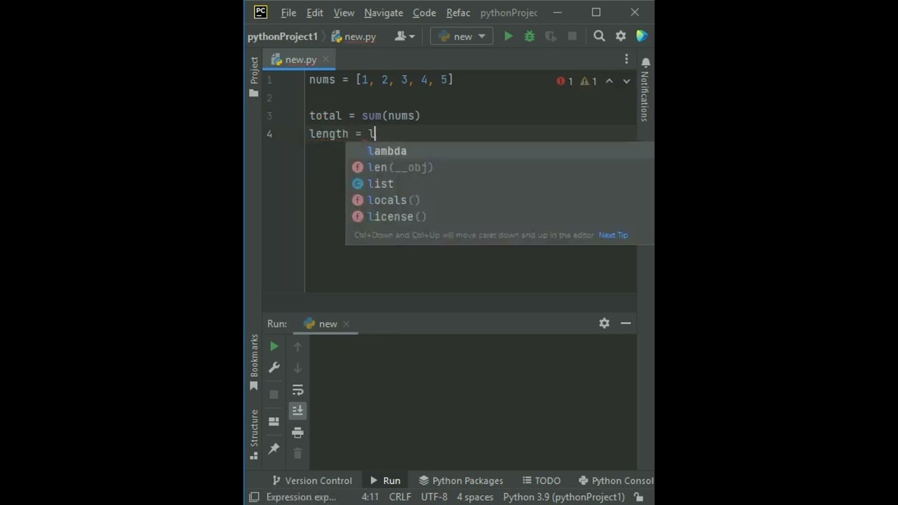 Find the average of a list of numbers #python #pythonprogramming #pythontutorial #python3 #shorts