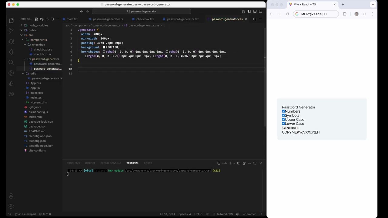 [ASMR] Password Generator ReactJs [ONLY WITH MUSIC] #react  #js #css #asmr