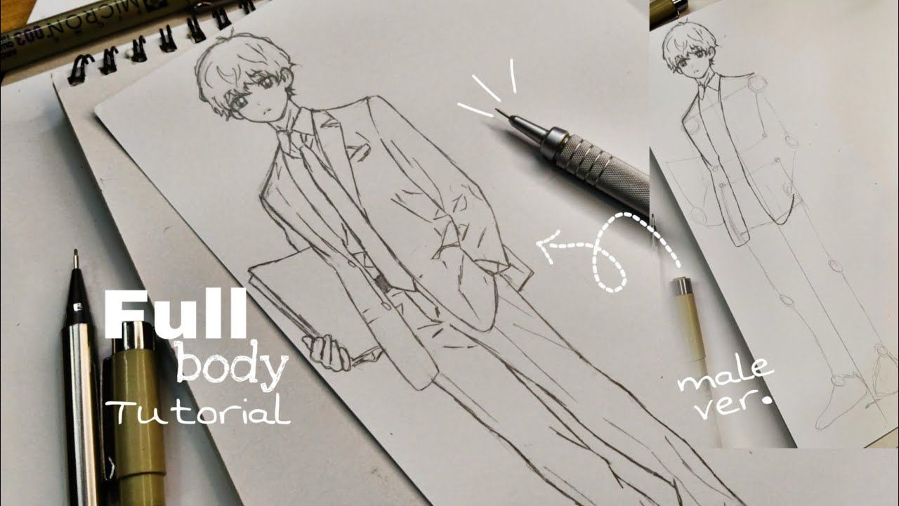 Full body tutorial [boy] | how to draw anime full body || easy tutorial