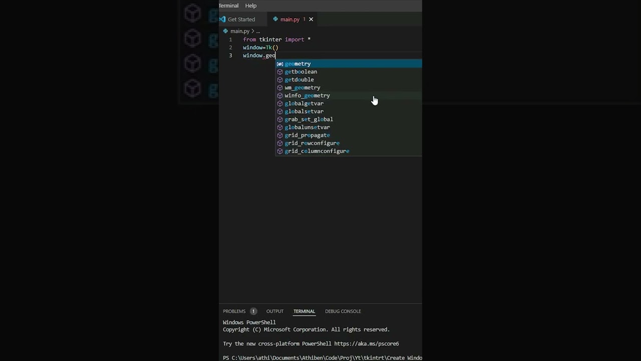 How to create a window using Tkinter and python #howto #python #shorts
