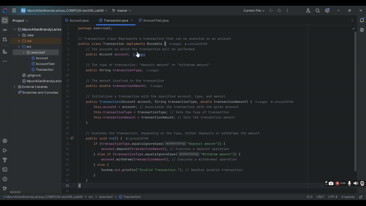 Java Programming Lab Assignment 6 Demonstration