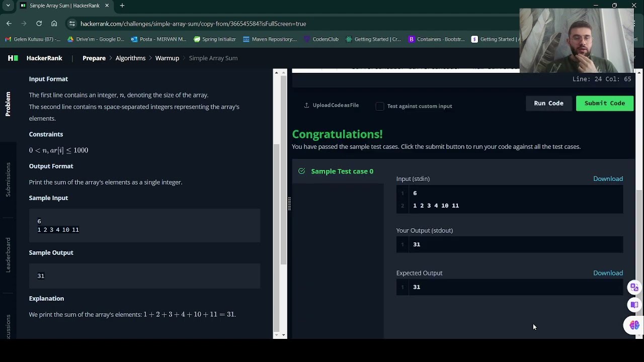 #18 Java HackerRank | Solution Of Simple Array Sum Problem