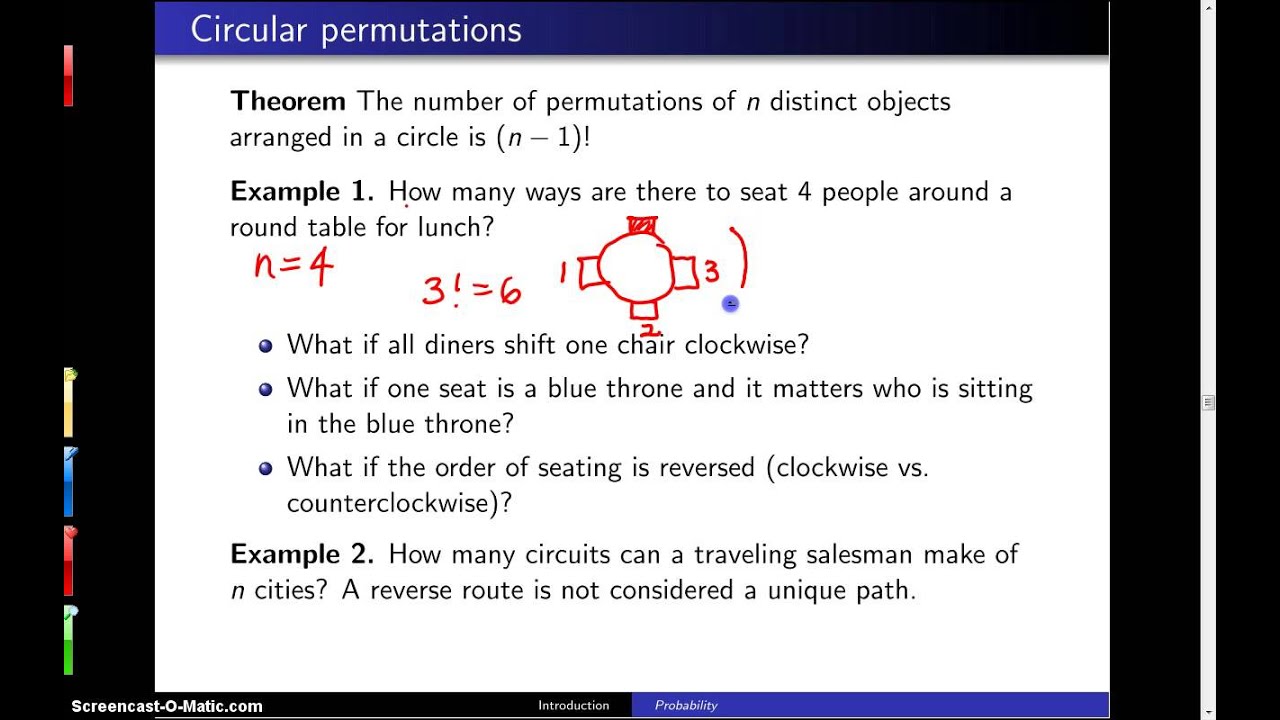 Circular Permutations -- Example 1