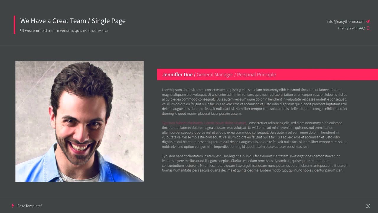 Easy | Keynote Template | Dark Version