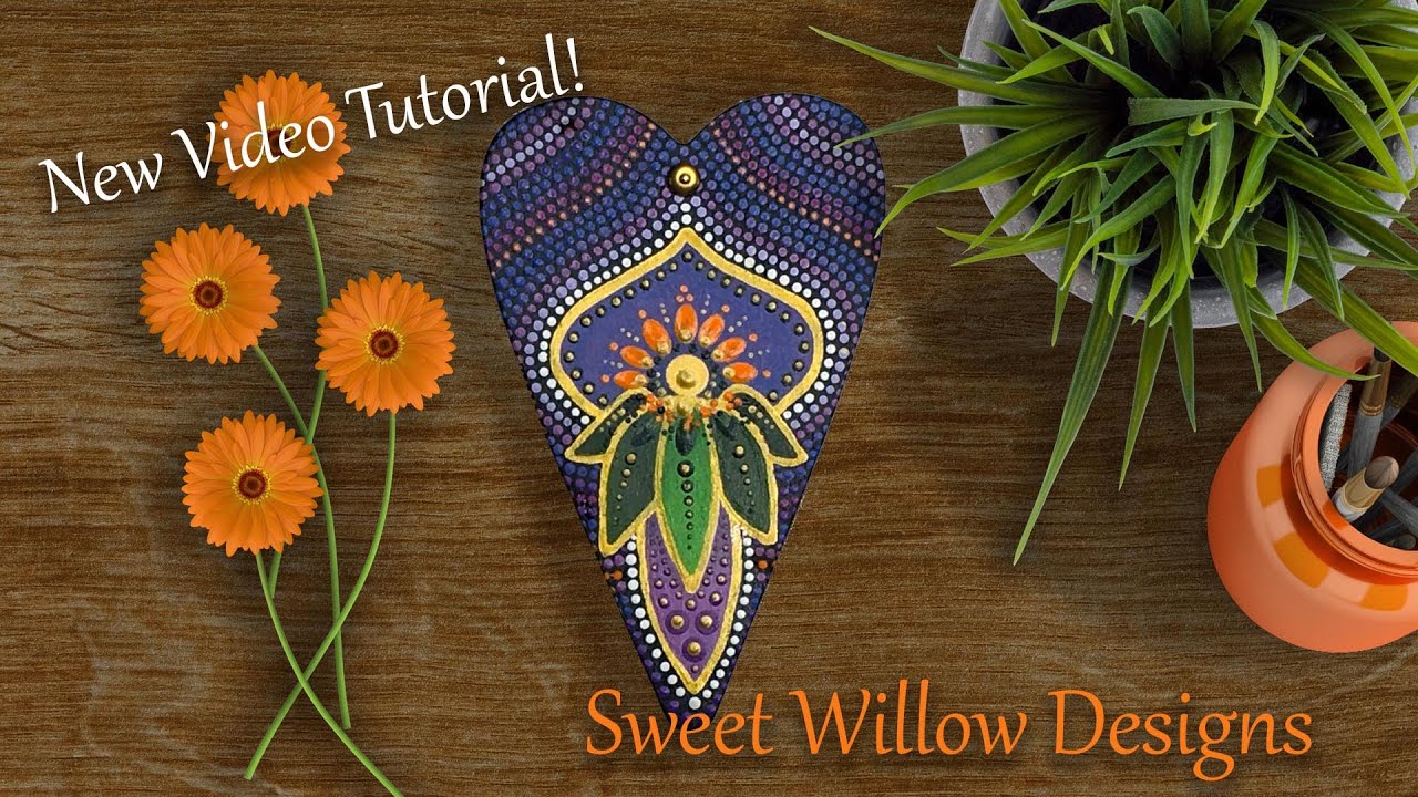 Master the Art of Lotus Heart Dot Mandala with Sweet Willow Designs #076 Guide #dotmandala