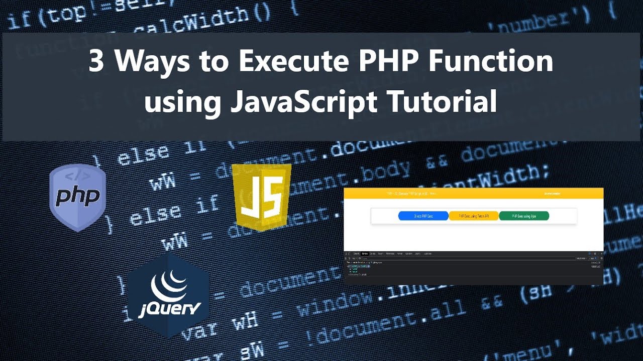 3 Ways to Execute PHP Function in JavaScript Tutorial DEMO