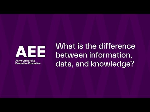What is the difference between information, data, and knowledge? – Tomi Kauppinen