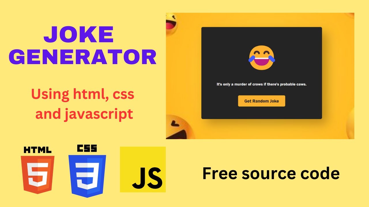 Joke Generator  | Simple Projects Using HTML , CSS and JavaScript