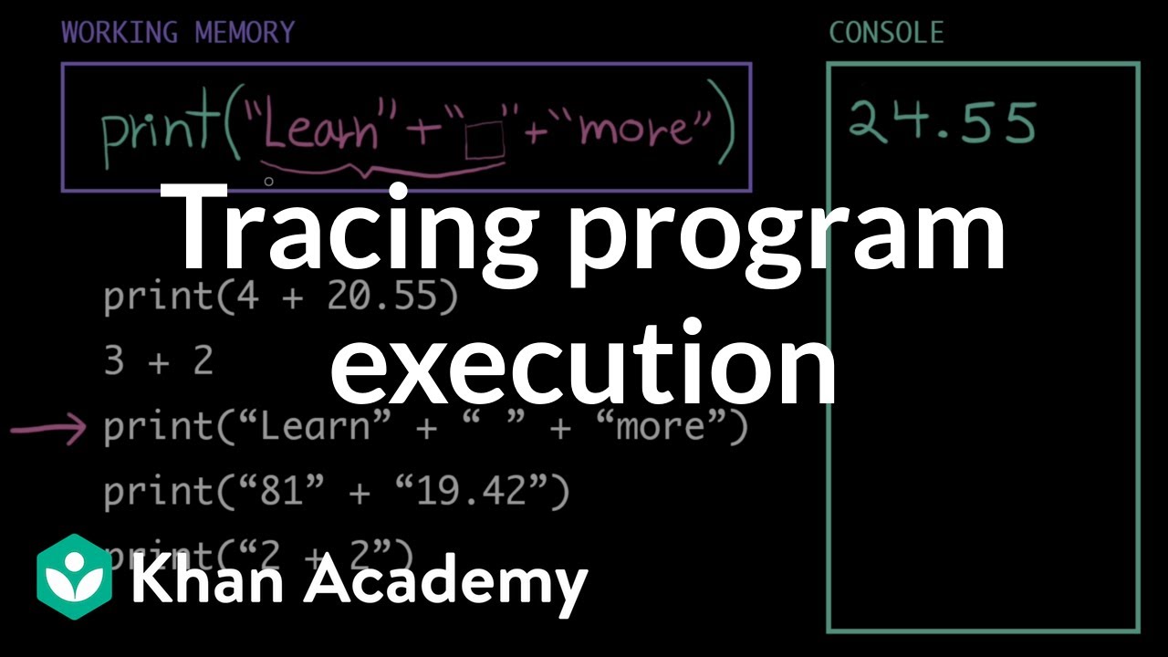 Tracing program execution | Intro to CS - Python | Khan Academy